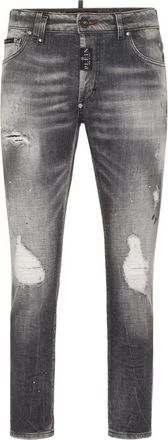 Philipp Plein Homme, Jeans, Gris, Taille: W38 Denim Skinny Fit Pantalons