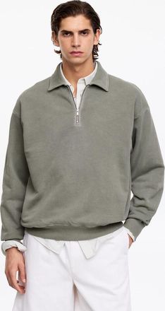 Arket Sweatshirt Mit Halbem Rei&szlig;verschluss -Grau