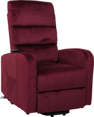 Mendler Fernsehsessel HWC-K62, Sessel Relaxsessel TV-Sessel, Liegefunktion Aufstehhilfe elektrisch, Metall Chenille - Bordeaux