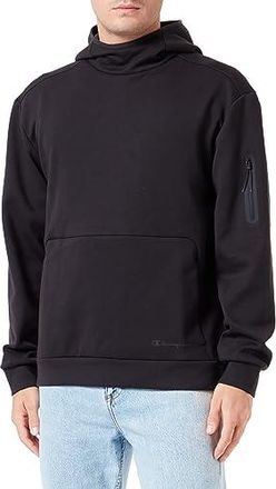 Champion Legacy American Tech Interlock Polycoton Sweatshirt &agrave; Capuche, Nero, XL Homme