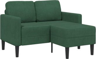 vidaXL vidaXL 2er-Sofa mit Chaiselongue L-Form Dschungelgr&uuml;n 125 cm Leinen