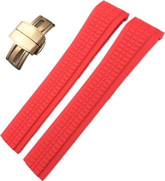 Generic LXGGUC Für 5164A 5167A Uhrenarmband mit Schmetterlingsschnalle, buntes Fluorkautschuk, 21 mm Uhrenarmbänder