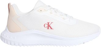 Calvin Klein Damen Runner Sneaker Eva Mix Logo aus Mesh, Elfenbein (Bright White/Pink/Turtledove), 39