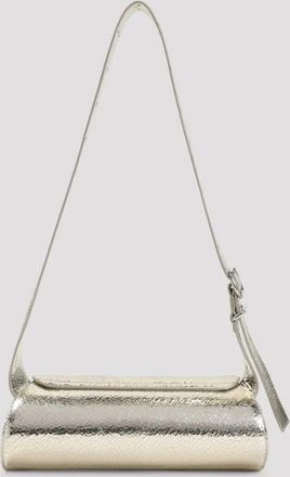 Jil Sander Hobo Bags - Textured Metallic Ovine Leather Shoulder Bag - Gr. unisize - in Beige - f&uuml;r Damen