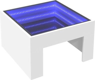 vidaXL Couchtisch mit Infinity-LED Wei&szlig; 50x50x30 cm Vidaxl
