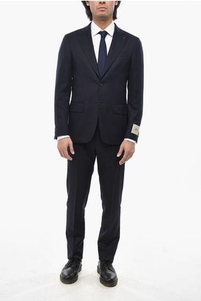 Corneliani CC COLLECTION Virgin Wool Suit with Peak Lapel size 50