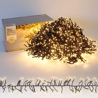 ECD Germany LED Büschel Lichterkette 14,5m 2016 LEDs Warmweiß, Strombetrieb, IP44 Wasserdicht, Innen/Außen, Weihnachtsbeleuchtung Weihnachtsbaum Cluster Lichterke