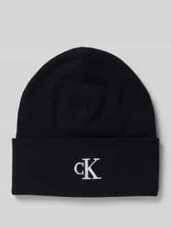 Calvin Klein Beanie aus Viskose-Mix mit Logo-Stitching