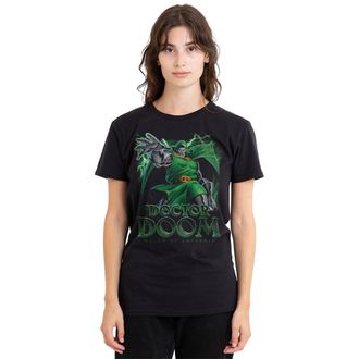 MARVEL Doctor Doom Ruler of Latveria Damen-T-Shirt, Schwarz, Größe M