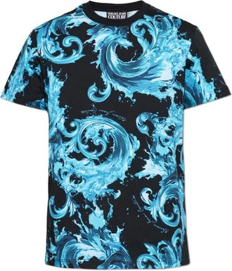 Versace Jeans Couture Homme, Tops, Bleu, Taille: XL T-Shirt Imprim&eacute; en Jersey de Coton