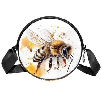 Generic Petit sac &agrave; bandouli&egrave;re Circle pour femme, petit sac &agrave; bandouli&egrave;re avec fermeture &eacute;clair, bretelles r&eacute;glables, sac &agrave; main rond d&eacute;contract&eacute; pour femmes