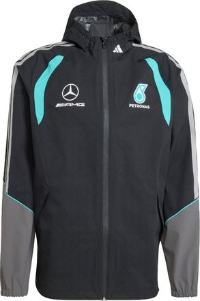 adidas Mens MERCEDES - AMG PETRONAS FORMULA 1 TEAM MECHANICS RAIN JACKET, black/grey two, 3XL