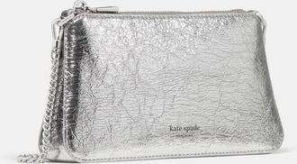 Kate Spade New York Kate Spade Grace Crinkle Metallic Pochette Tasche f&uuml;r Frauen in Silber | Leder