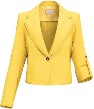 Marella Femme, Vestes, Jaune, Taille: 42 FR Linen Blazer