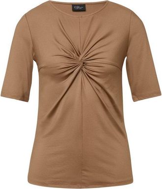 s.Oliver Kurzarmshirt T-Shirt Jersey-Shirt im Slim Fit mit Knotendetail