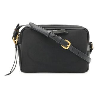 Prada Pre-owned Logo Jacquard Canvas Leather Shoulder Bag - - Pre-owned - Damen - Schwarzk - ONE SIZE