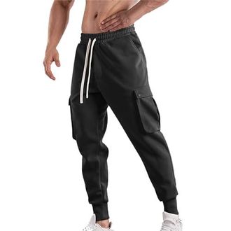 Generic Jogging Homme Pantalon Jogging Homme Pantalon Survetement Homme Confortable Classique - Cargo Sport Homme Grande Taille avec Grandes Poches - Id&eacute;al Ru
