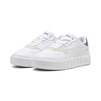 Puma Damen Cali Court Match Sneakers 38.5, White Dark Indigo Blue