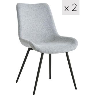 Nordlys Nordlys - Lot de 2 Chaises de Salle a Manger Scandinaves Pieds Metal Noir