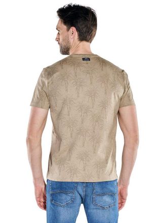 Engbers T-Shirt Herren Rundhals T-Shirt mit Allover-Print, Hellbraun