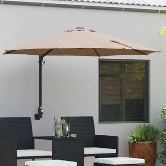 vidaXL Vidaxl - Parasol d&eacute;port&eacute; taupe et noir 248 x 248 x 148 cm - M&eacute;canisme dinclinaison r&eacute;glable - R&eacute;sistant aux UV et &agrave; leau - Polyester et acier