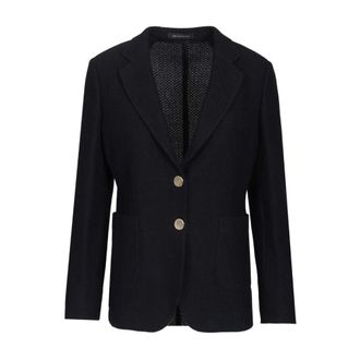 Sartoria Latorre Einreihiger Strickblazer aus Baumwolle - - Jackets - Damen - Blau - 2XS
