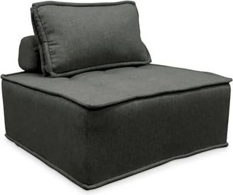 Sweeek Chauffeuse pour canap&eacute; modulable Tissu capitonn&eacute; Gris avec Un Coussin