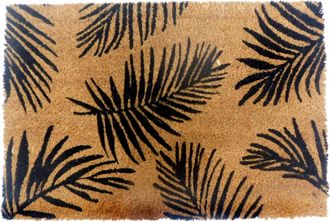 Relaxdays Fu&szlig;matte Kokos, Palmbl&auml;tter, Blumen, Farne