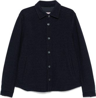 Herno Hemd mit Fischgr&auml;tenmuster - Blau
