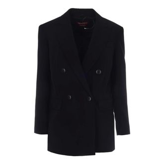 Max Mara Femme, Vestes, Noir, Taille: 36 FR Blazer Cady Coupe Simple