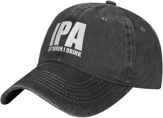 Generic Casquettes de Baseball masculines Hommes, IPA Lot Quand Je Bois Casquette de Baseball Unisex Cool Casquette de Baseball Ajustable Papa Chapeau Denim T