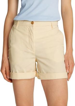 Tommy Hilfiger Short Chino Femme Mom Fit, Ivoire (Ivory Petal), 42