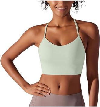 Generic 2026 Soutiens-gorge pour femme Mode Solide Beaut&eacute; Dos Yoga Wear Sous-v&ecirc;tements de sport Running Fitness, vert clair, XL