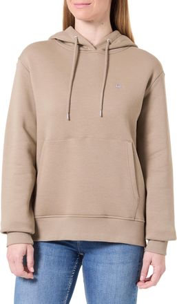 GANT Damen Shield Hoodie Kapuzenpullover, Taupe BEIGE, L