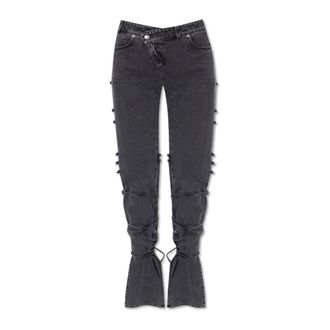Alexander McQueen Jeans mit Schn&uuml;rsenkeln - - Jeans - Damen - Grau - W26