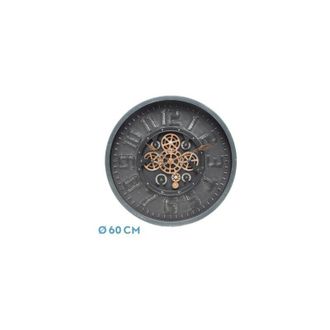 Fabrilamp Fabrilamp - Horloge murale albox noire 60x60x7 cm avec engrenages avec mouvement