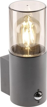CGC Lighting Außenwandleuchte Dunkelgrau Bewegungsmelder PIR Modern Wetterfest Außentür Terrasse Wetterfest Beständig Außen Rauchrauch Diffusor (Dunkelgrau mit Bew
