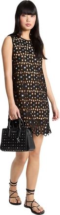 Michael Kors Femme, Robes, Noir, Taille: 40 FR Floral-Appliqu&eacute; Mini Dress