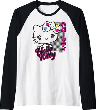 Hello Kitty Bright Tokyo Japan S&uuml;&szlig;es Herz mit Stern, s&uuml;&szlig;er Klassiker Raglan