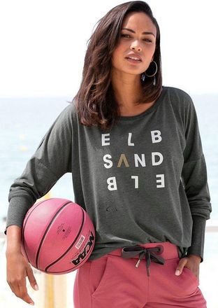 Elbsand Longsleeve Ingrun mit Logodruck vorne, Langarmshirt aus Baumwoll-Mix, sportlich-casual
