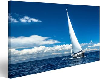 Islandburner Bild auf Leinwand Segeln Lieferungsyachten Mit Weißen Segeln Im Offenen Meer Luxus Boote Wandbild Poster Kunstdruck Bilder