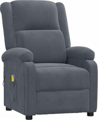 vidaXL Massagesessel Dunkelgrau Samt Vidaxl