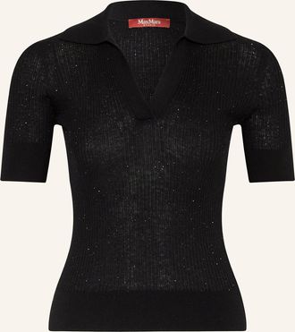 Max Mara Max Mara Studio Strickshirt Uberta Mit Seide Und Pailletten schwarz