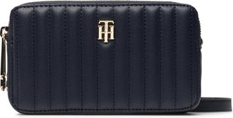 Tommy Hilfiger Handtasche Tommy Hilfiger Th Timeless Camer Bag Quilted AW0AW13143 Dunkelblau