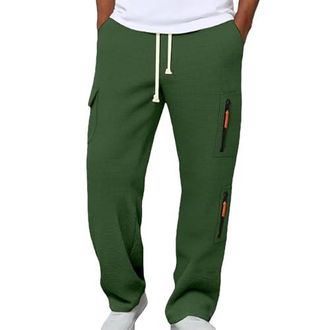 Generic Pantalon de surv&ecirc;tement pour homme - Pantalon cargo d&eacute;contract&eacute; &agrave; poches multiples - Pantalon de jogging avec cordon de serrage - Pantalon de jogging 