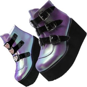 IFUNDOM Bottines Femme &agrave; Talon &Eacute;pais Mi-hautes Bottines Vintage PU Chaussures Courtes pour Toutes Saisons Confortables et Antid&eacute;rapantes Style Rond et Polyval