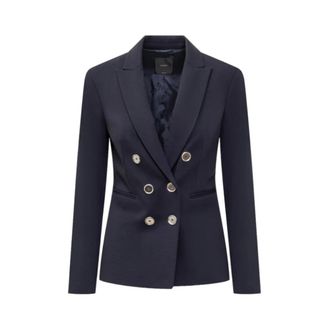 Pinko Pinko, Femme, Vestes, Bleu, Taille: 44 FR Blazer Bleu avec Boutons M&eacute;talliques
