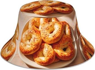 Generic Chapeau De Seau Unisexe Bagels dans LAssiette. Impression Chapeau De Soleil Respirant &Eacute;t&eacute; Bonnet Soleil, pour Sports, Plage, De P&ecirc;che, 56-58cm