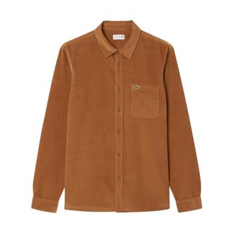 Lacoste Homme, Chemises, Beige, Taille: 2XL Chemise en velours coupe classique