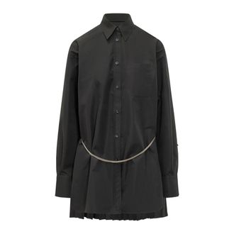 Sportmax Langes Hemd mit Faltenbesatz - - Blouses & Shirts - Damen - Schwarzk - XS